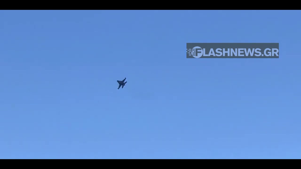 Επίδειξη f16 στο ενετικό λιμάνι των Χανίων - YouTube