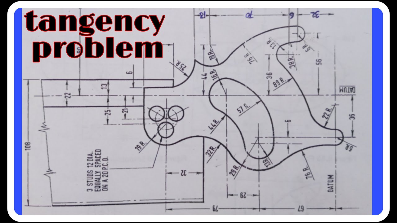 tangency problem in | technical drawing engineering drawing - YouTube