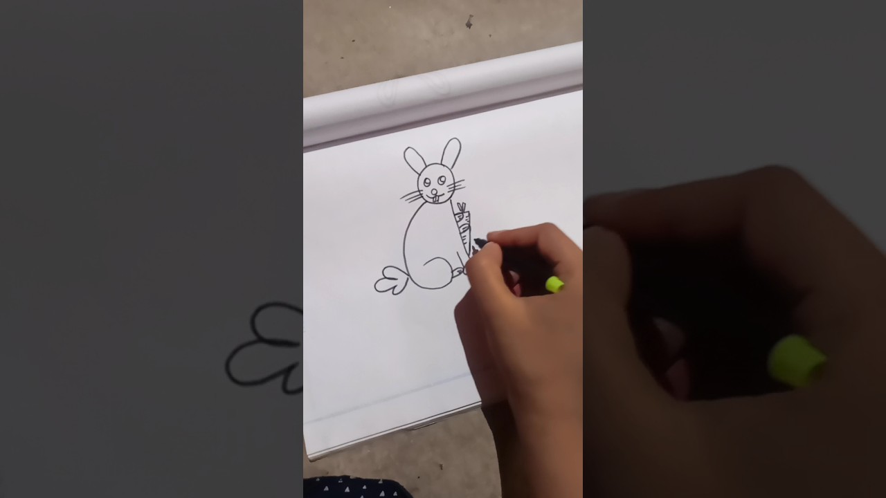 i drow a rabbit 🐇 in......06 (খরগোশ আঁকলাম) #drow #rabbit #sorts #reels ...