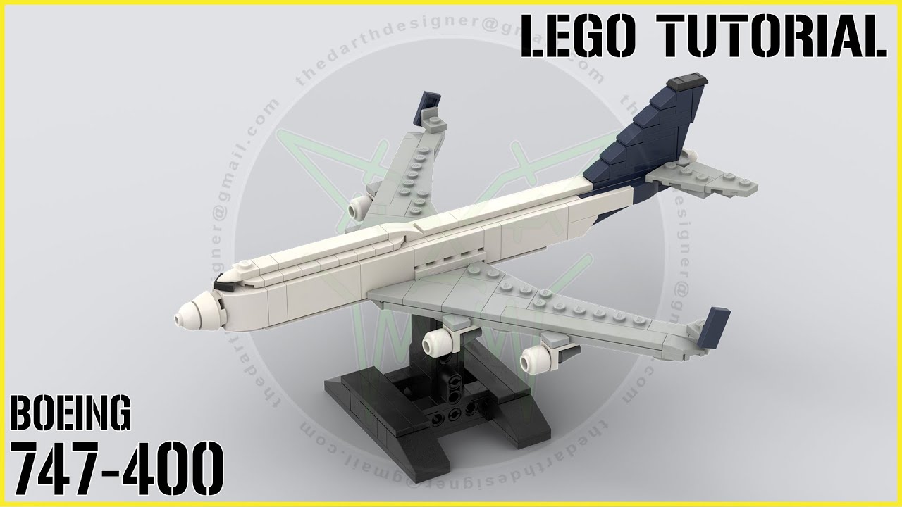 Easy LEGO TUTORIAL for the BOEING 747 -400 at 1:300 Scale - YouTube