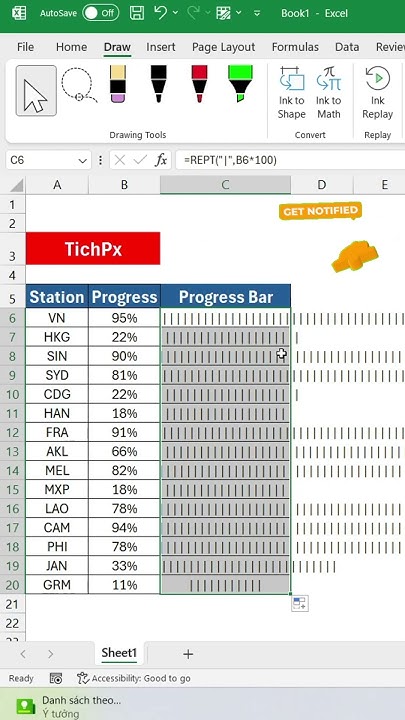 How To Create Progress Bar In Excel Excel Exceltips Exceltricks Exceltutorial Exceltutorial