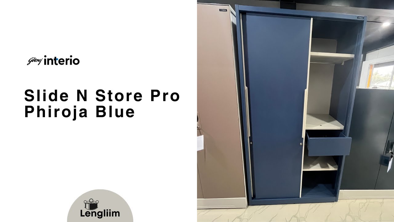 Godrej Interio Slide N Store Pro Almirah (Phiroja Blue) - YouTube