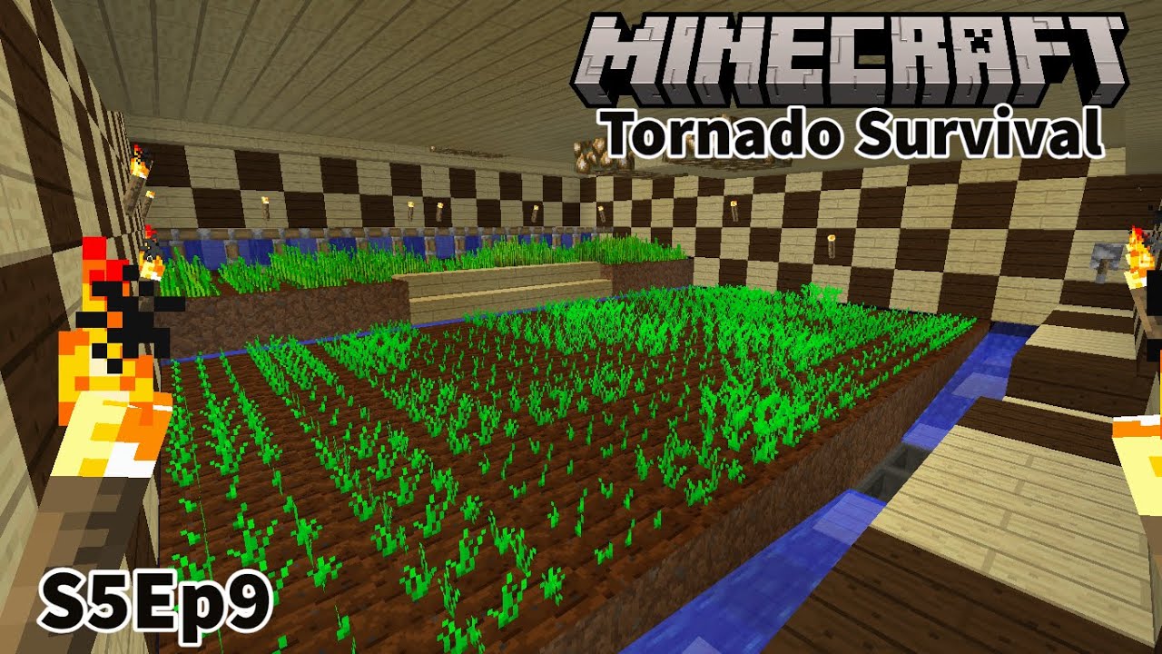 Minecraft Tornado Survival (Localized Weather Mod) S5Ep9: Crop Farm ...