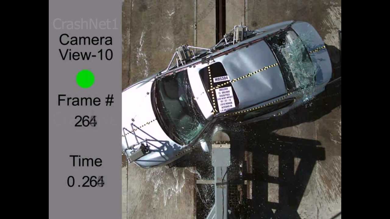 Honda Accord Sedan | 2013 | Pole Crash Test | NHTSA | CrashNet1 - YouTube