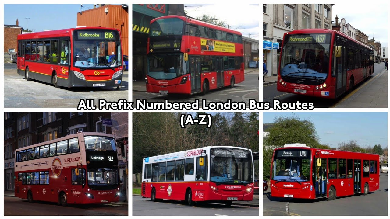 All Prefix Numbered London Bus Routes (A-Z) - YouTube