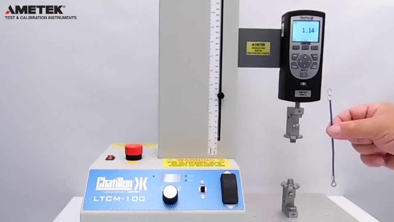 Pull Tests on Crimped Wire Assemblies with LTCM-100 - YouTube