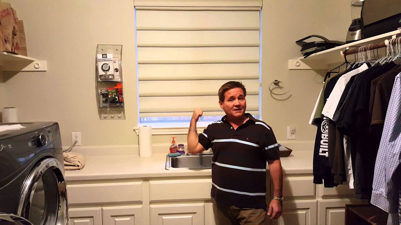 Hunter Douglas Vignette Modern Roman Shades demo by Shutter Guy Austin ...
