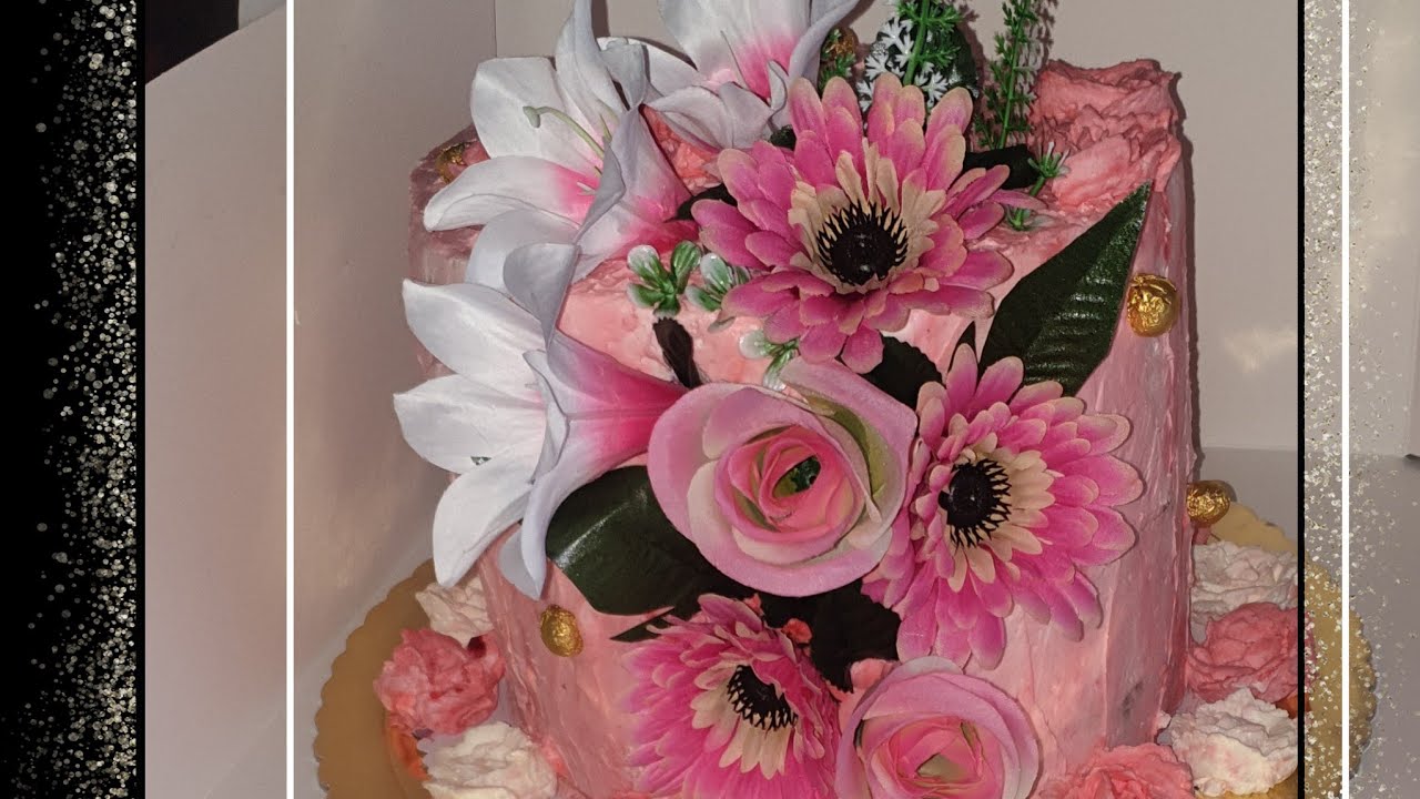 50th Birthday Cake design/Mikihey kitchen - YouTube