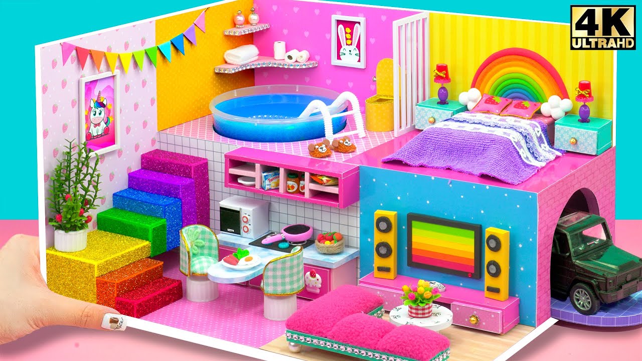 DIY Miniature House #56 ️ Build Perfect 2 Storey House with Large ...