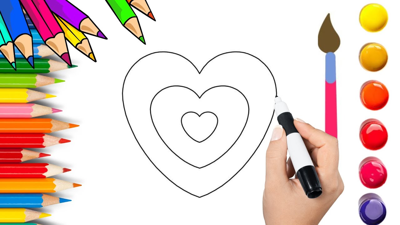 How To Draw cute Love💕 Drawing, Painting & Coloring For Kids and ...
