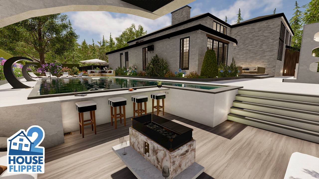 House Flipper 2 - Luxury House with a Pool and Attached Annex | Sandbox ...