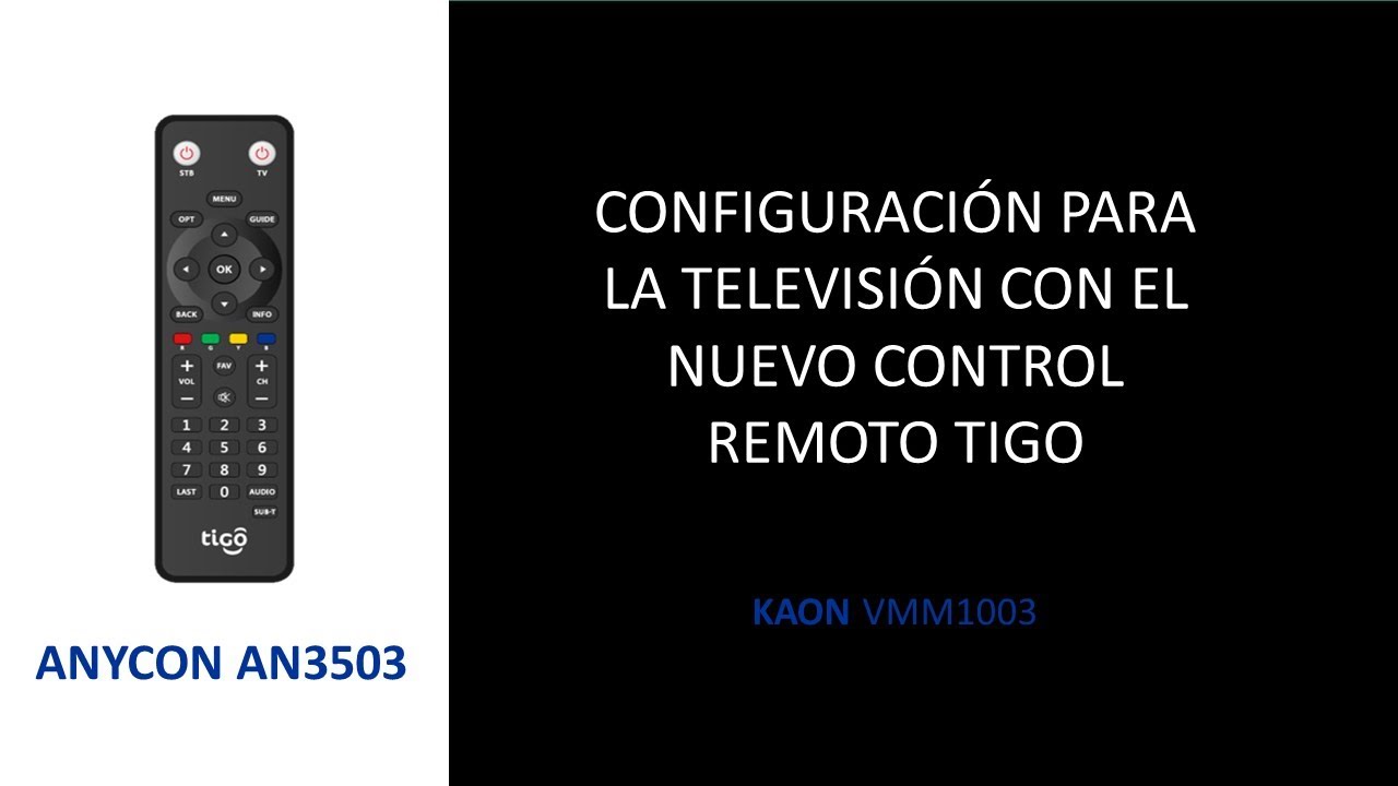 CONFIGURACIÓN PARA LA TELEVISIÓN CON EL NUEVO CONTROL REMOTO ANYCON ...