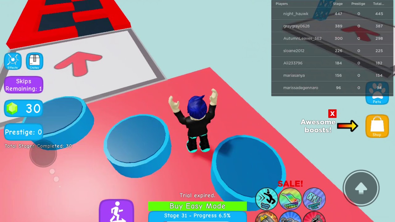 Completing 50 stages of Mega Easy Obby (Roblox) [OLD] - YouTube