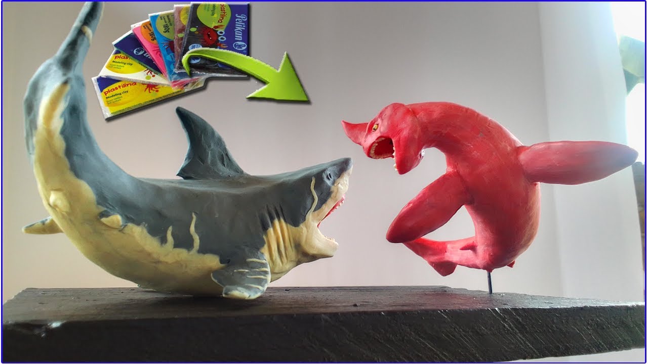 MEGALODÓN VS RED BLUSTER WITH CLAY/PLASTILINA. - YouTube