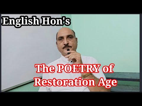 ||The poetry of Restoration Age||English literature||degree||English ...