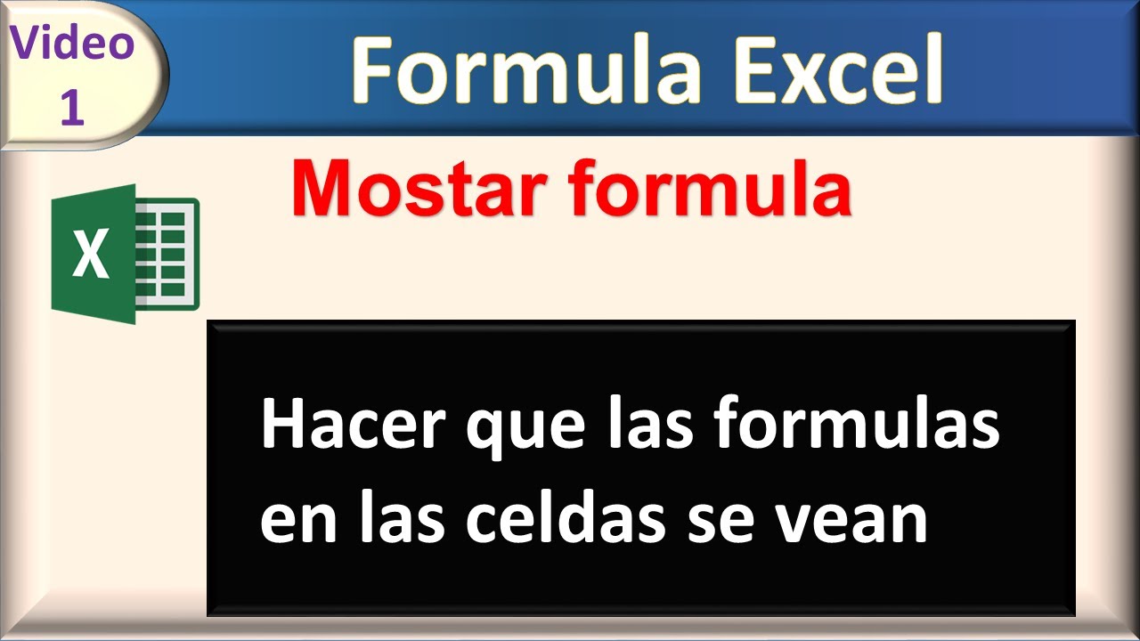 mostrar formula en celdas en Excel - YouTube
