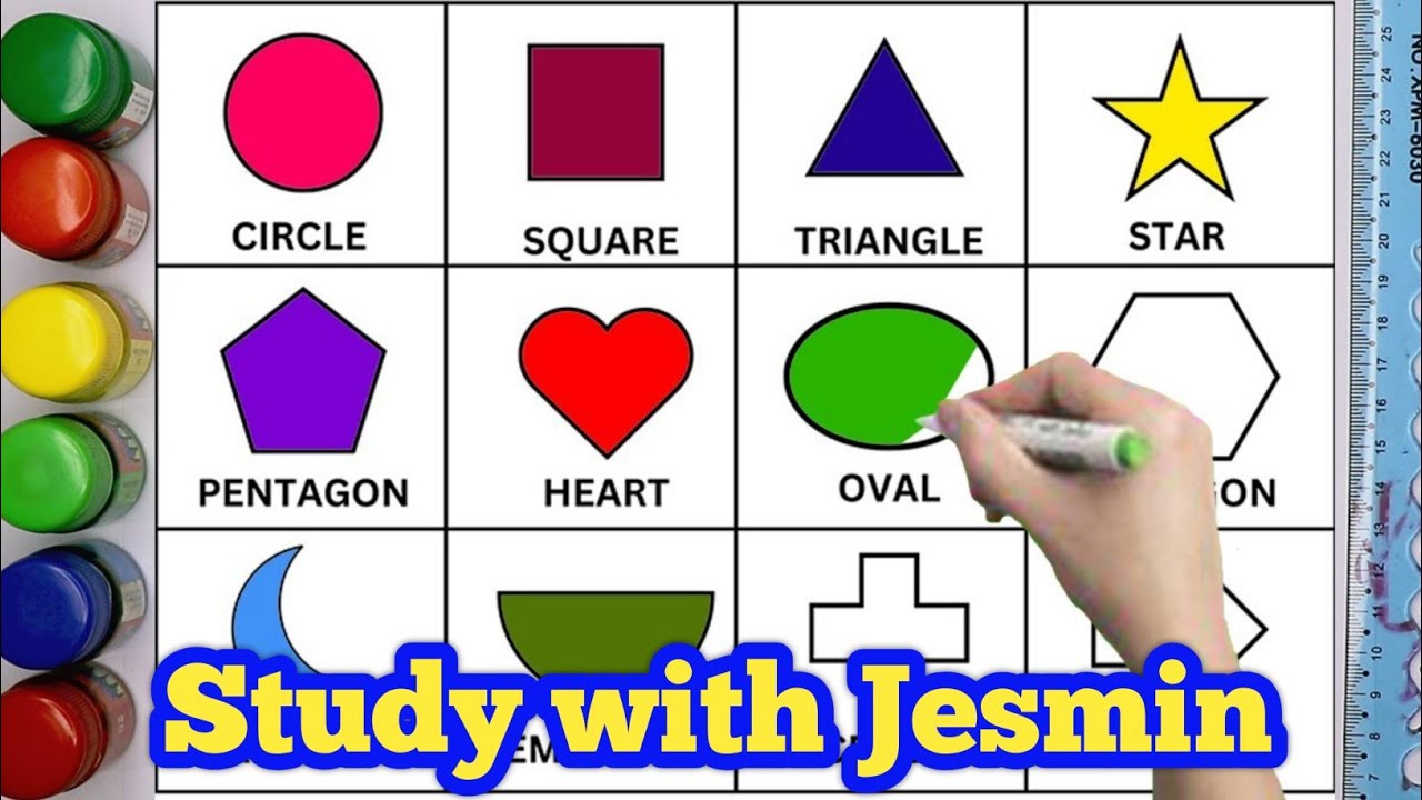 How to Draw and Paint Shapes and colours // Shapes Drawing & Painting ...