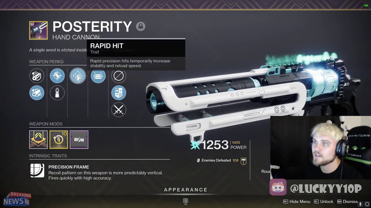GOD ROLL POSTERITY GUIDE! NEW RAID HAND CANNON! - YouTube