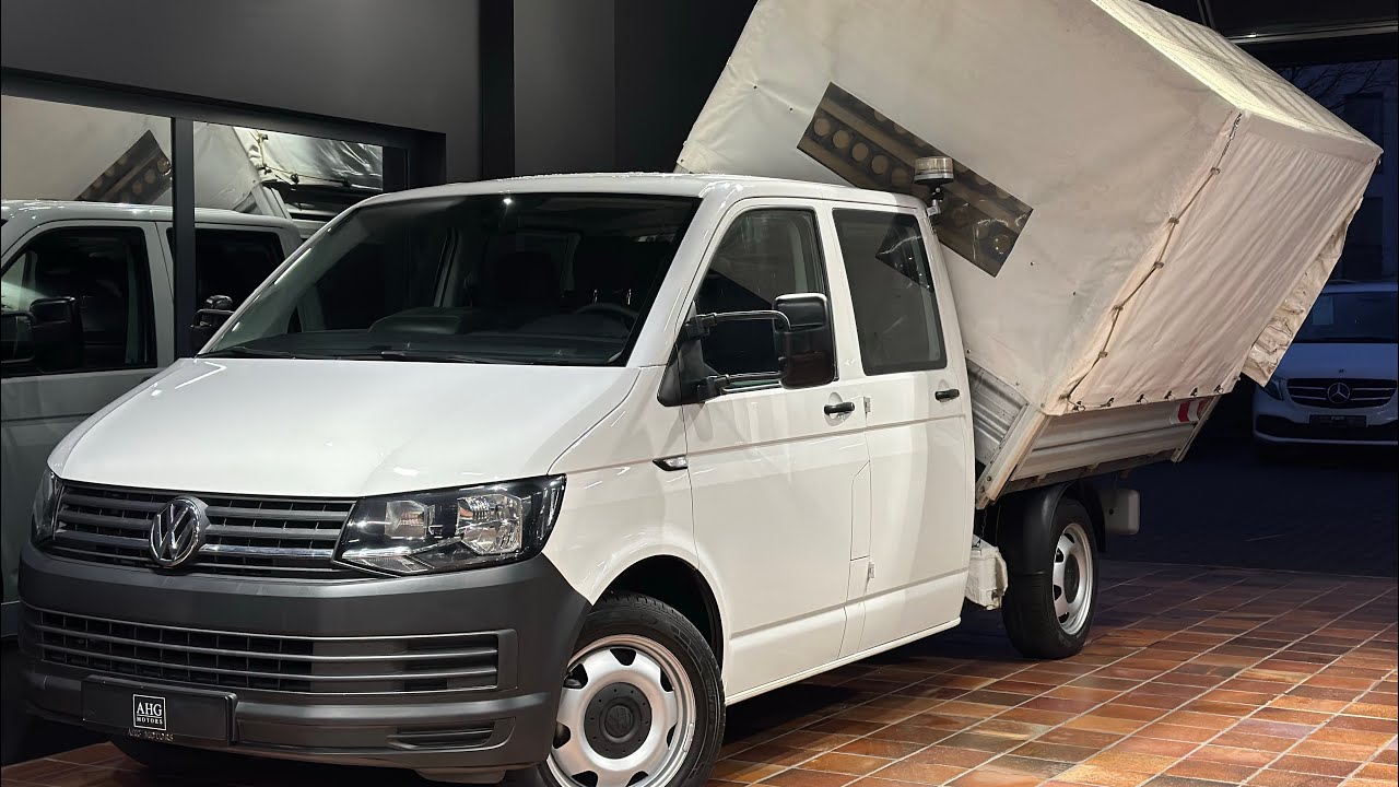 VW T6 DOKA 3-SEITEN-KIPPER KLIMA+STANDHEIZ OHNE-ADBLUE-EURO5 AHK-2,2T ...