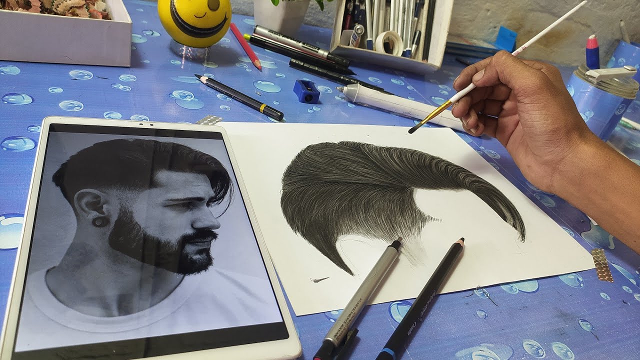 How I Draw Realistic Hair || Hair Drawing Tutorial For Beginners - YouTube