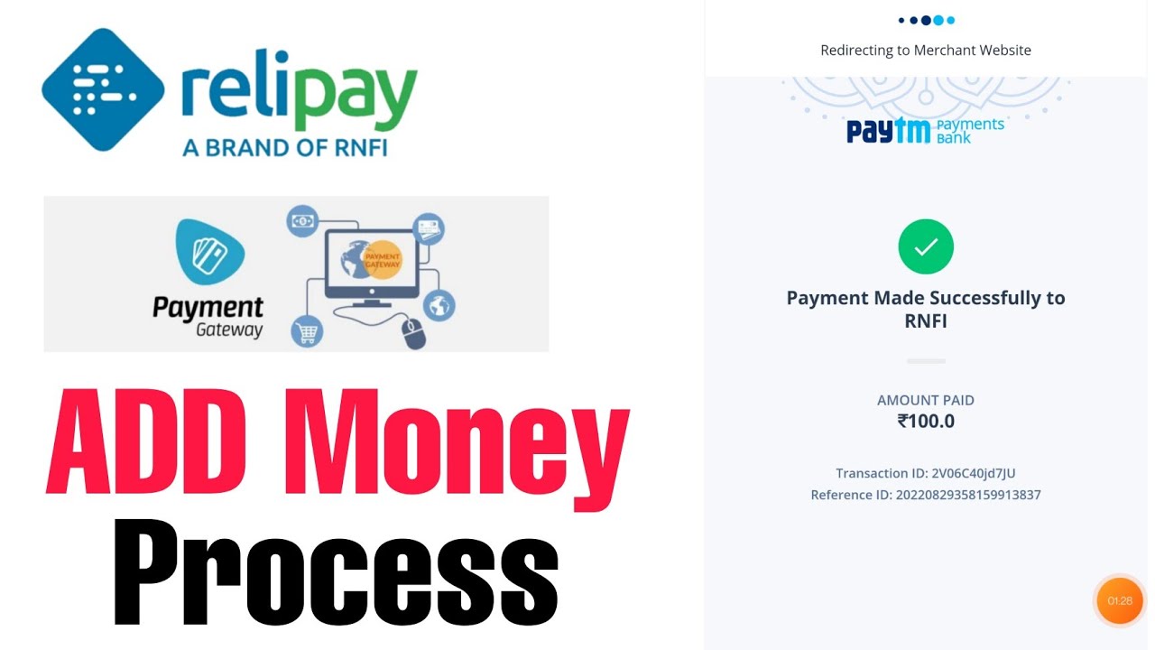 Rnfi Relipay Add money process By PG Full Details - YouTube