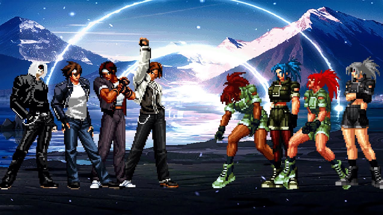 KOF MUGEN | Element Kyo Team vs Element Leona Team - YouTube