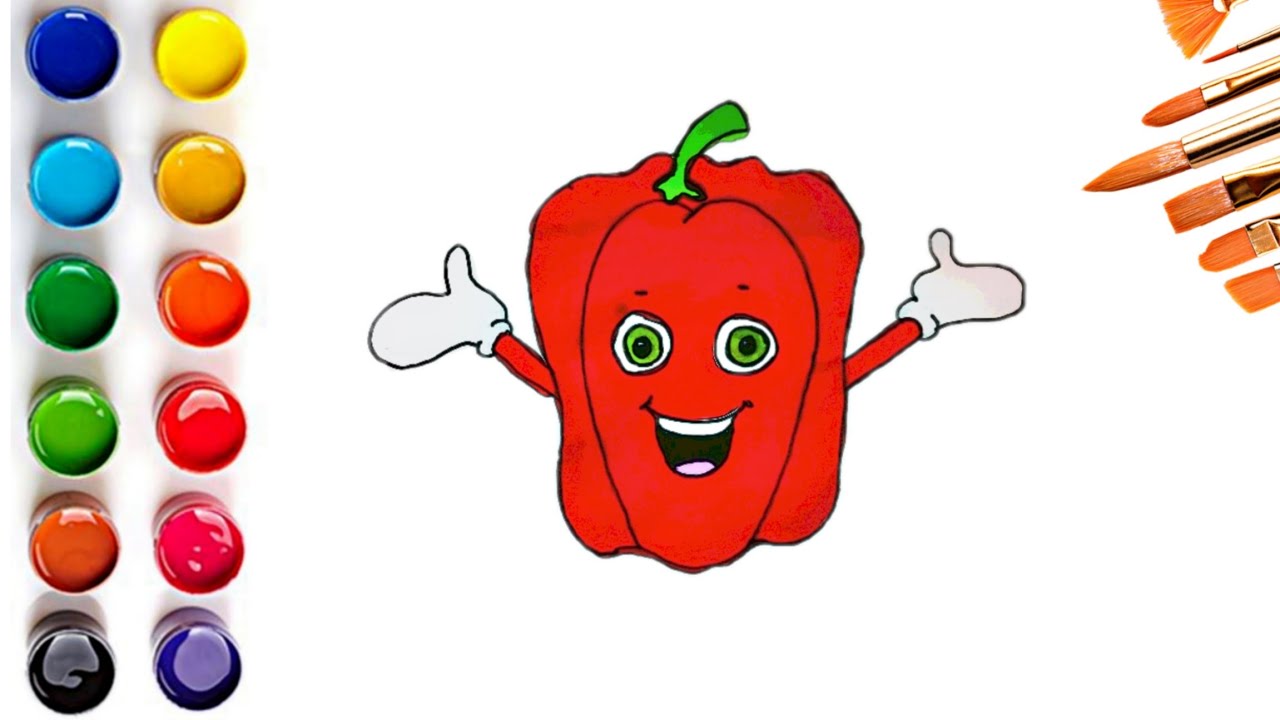 How To Draw Cute Pepper For Kids #drawing #pepper - YouTube