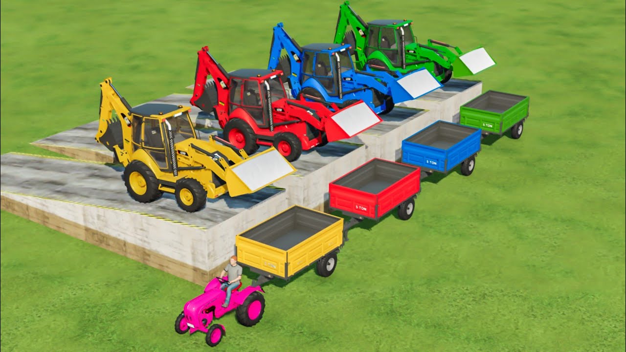 MINI TRACTORS OF COLOURS & TRANSPORTING GRASS IN FS22 | FARMING ...
