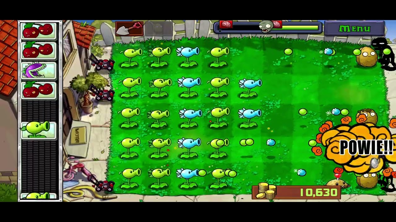Plants Vs Zombies Hard Level 1-10 Gameplay - YouTube