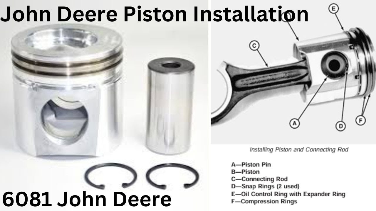 How to install piston John Deere USA 6081 with connecting rod and ...