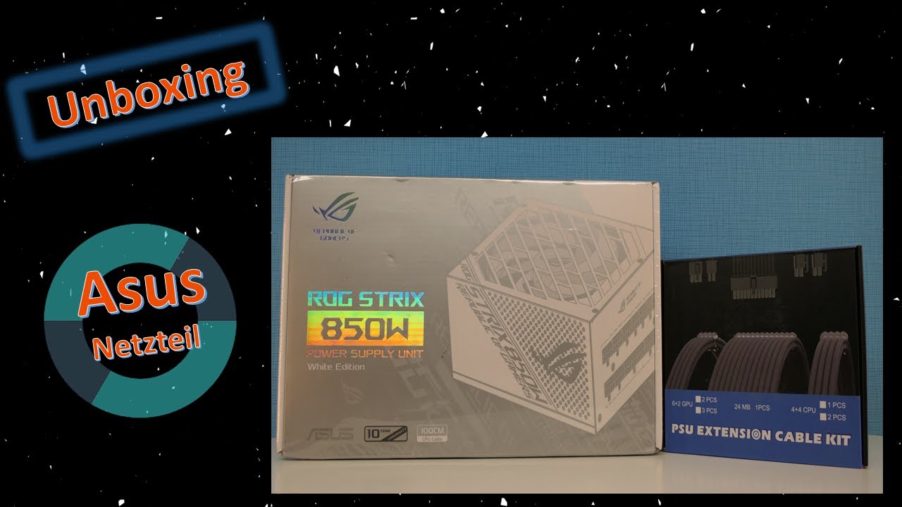Asus ROG Strix 850W white Edition Netzteil / Cable Kit Unboxing - YouTube