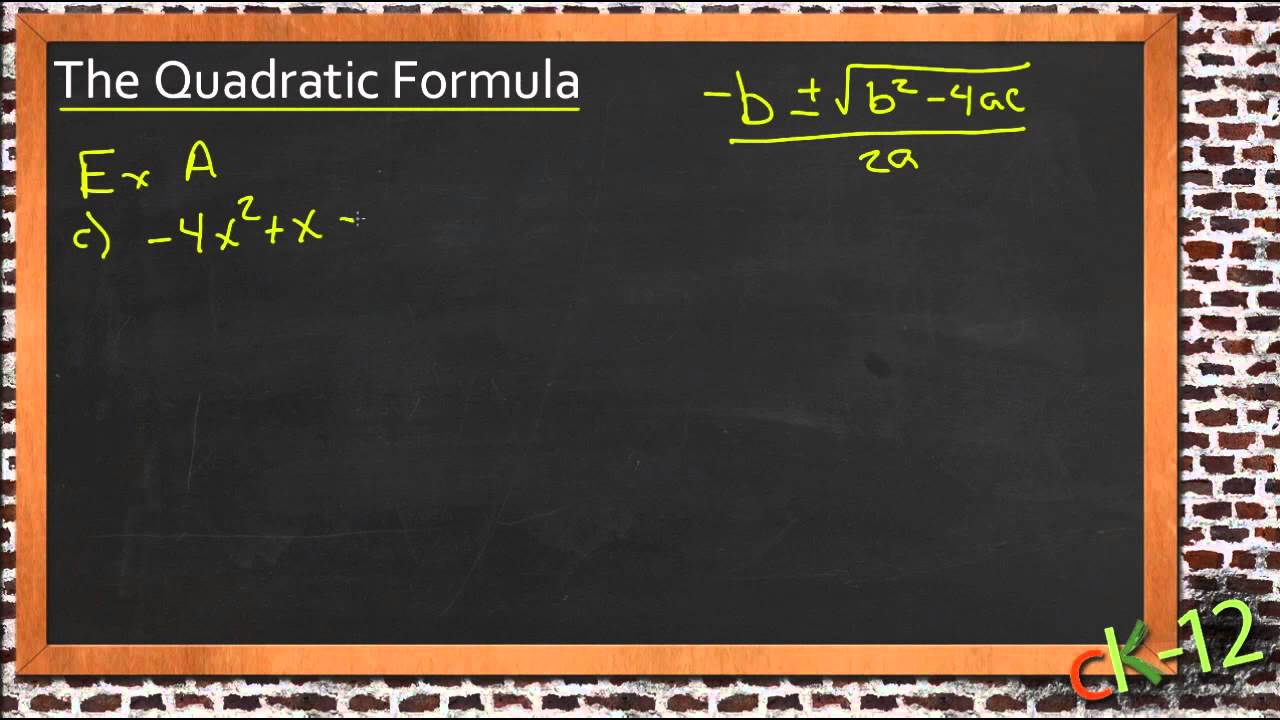 The Quadratic Formula: An Application (Algebra I) - YouTube