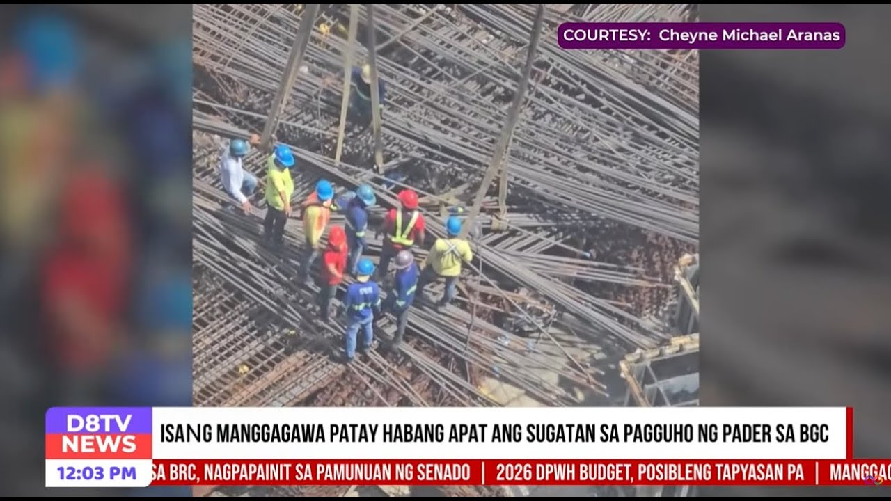 Manggagawa patay, sa pagguho ng pader sa BGC - YouTube