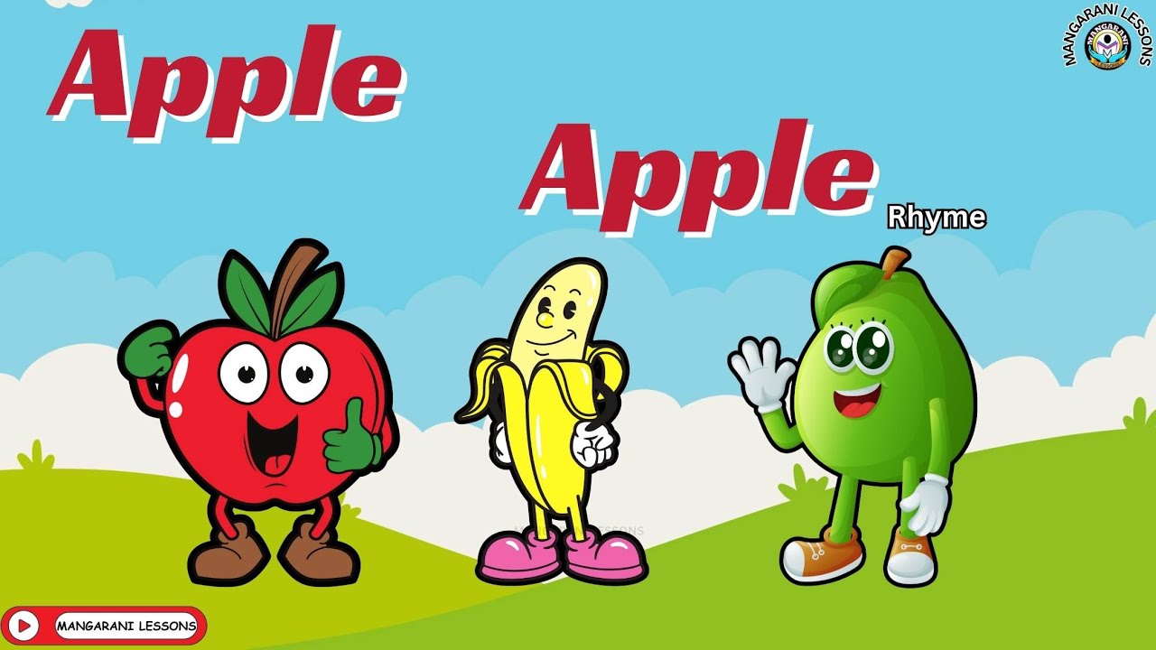 Apple apple red and green rhyme , Fruits Rhymes for kids - YouTube