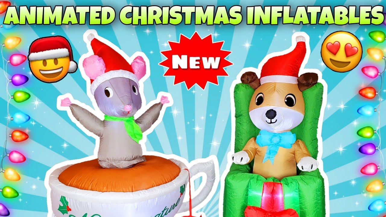 Animated Christmas Inflatables? Puppy Present & Teacup Mouse Lowes ...