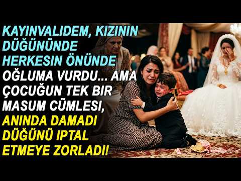 🍰 Görümcemin düğününde kaynanam oğluma pasta için vurdu… Sözleri düğünü mahvetti 🤬