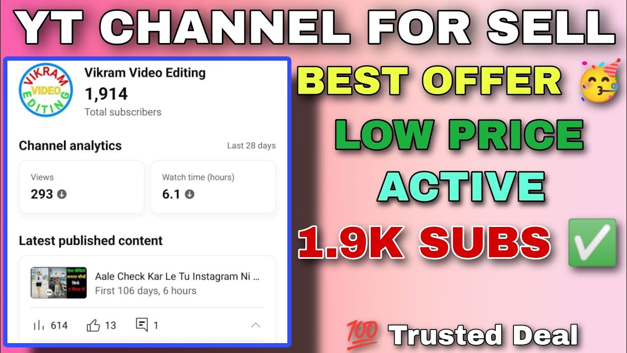 YT Channel for sell at cheap price | YouTube channel sell and buy 2023 ...