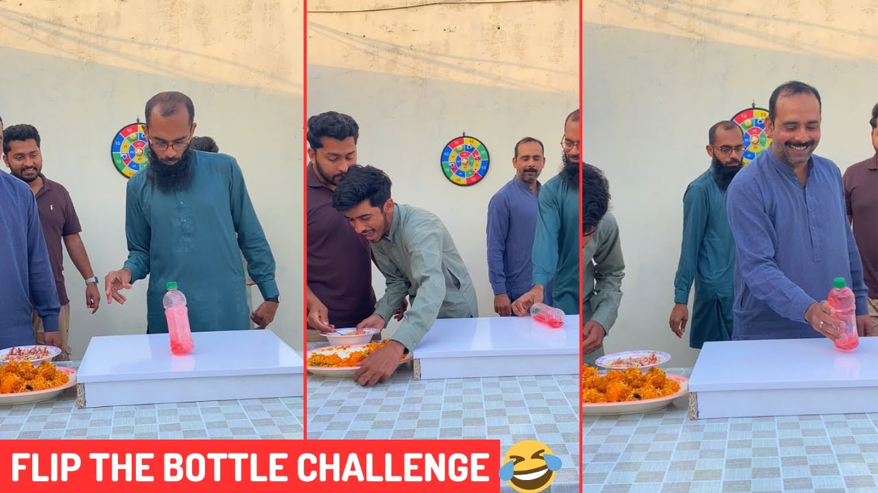 Flip the Bottle & Eat WHAT?! (Insane Food Challenge) - YouTube