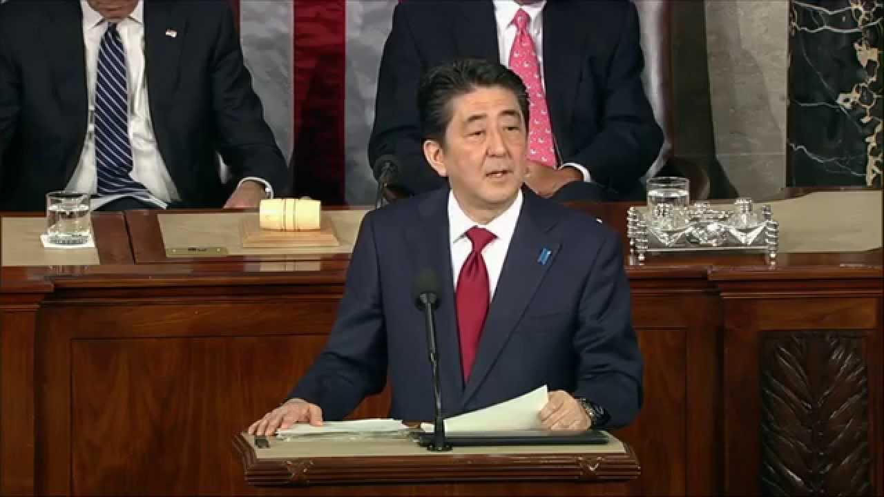 Japan's Abe addresses Congress - YouTube