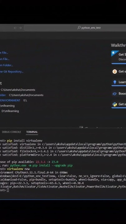 VSCode virtual environment Setup and usage in Windows - YouTube