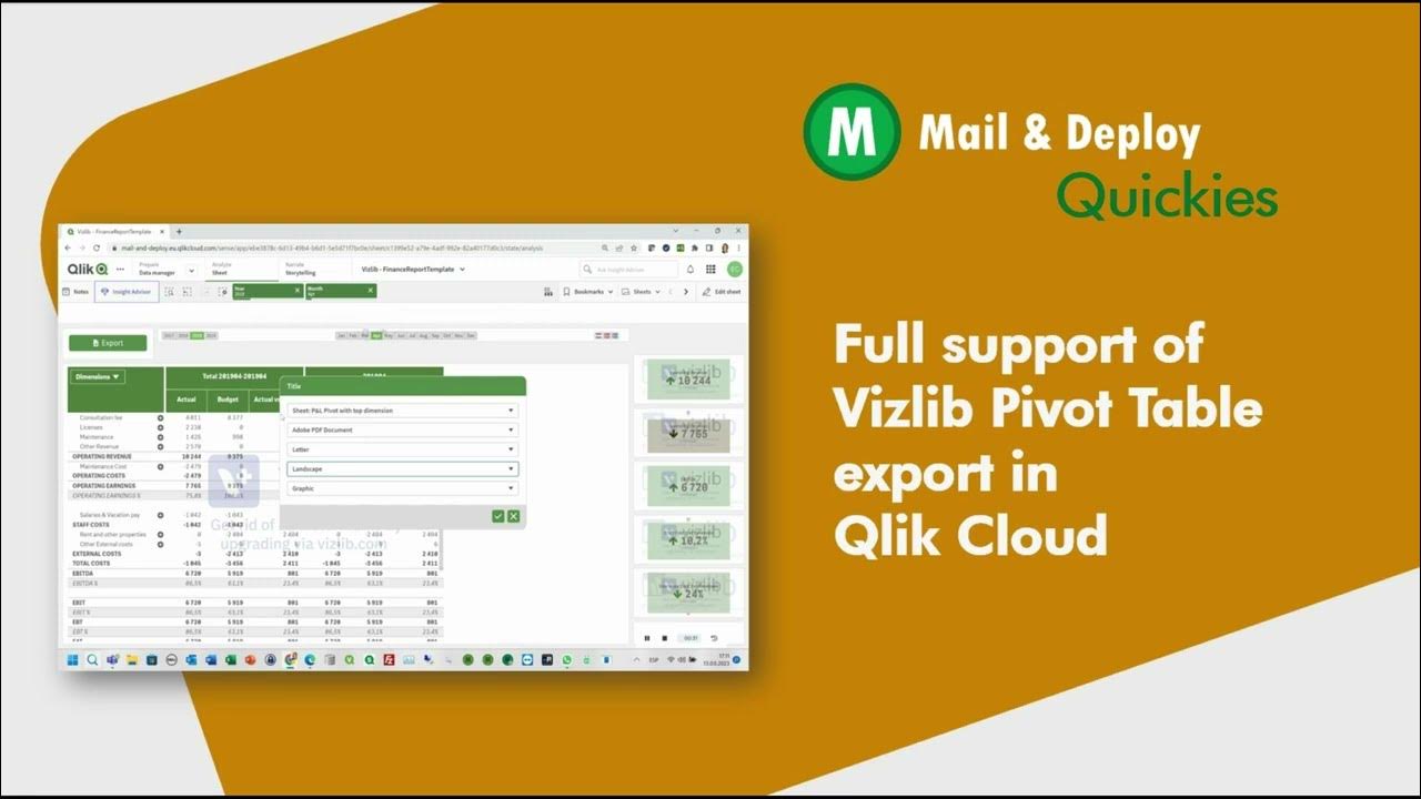 Mail & Deploy Quickies: Full support of Vizlib Pivot Table export in Qlik Cloud - YouTube