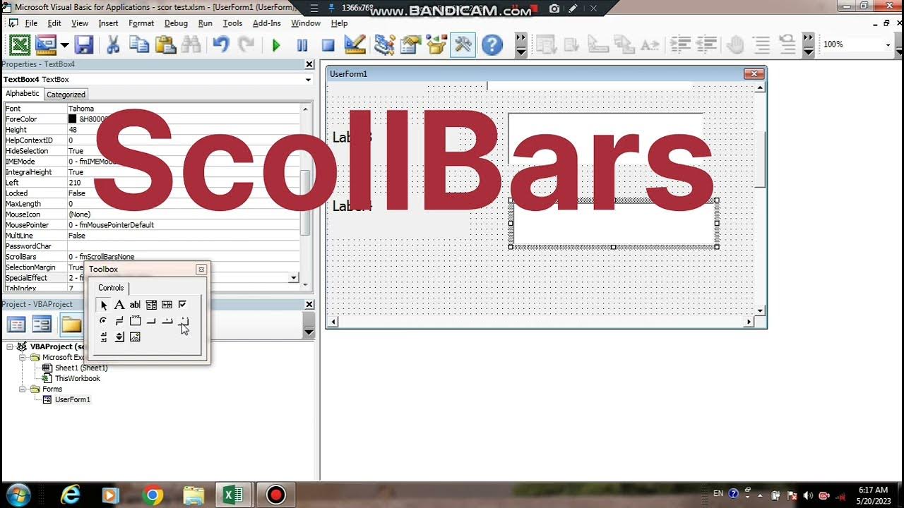Excel Vba Scroll Bars Youtube