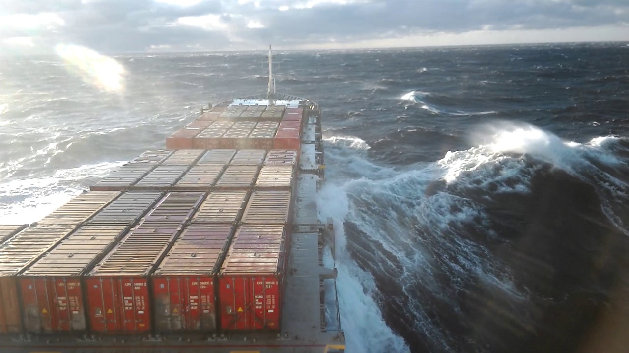 Ship in Baltic sea wind force 9 - YouTube