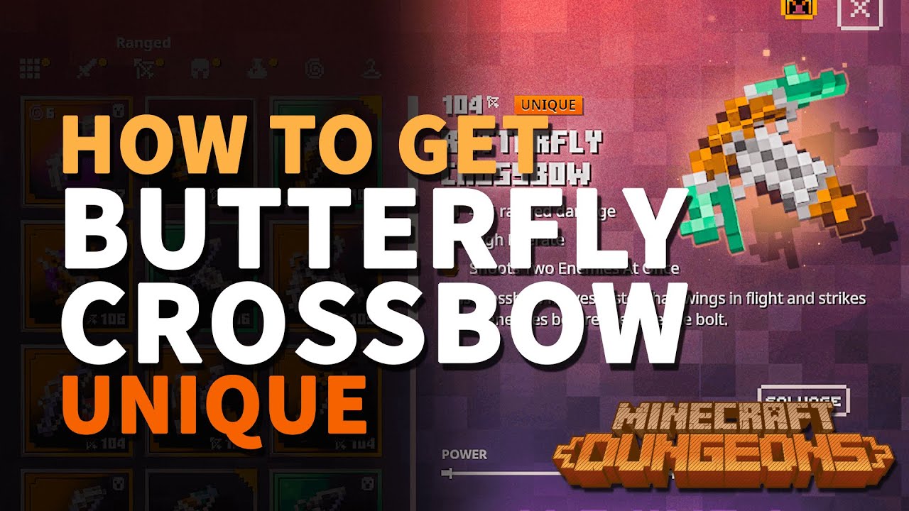 Where to get Butterfly Crossbow Minecraft Dungeons Unique Rapid Crossbow - YouTube