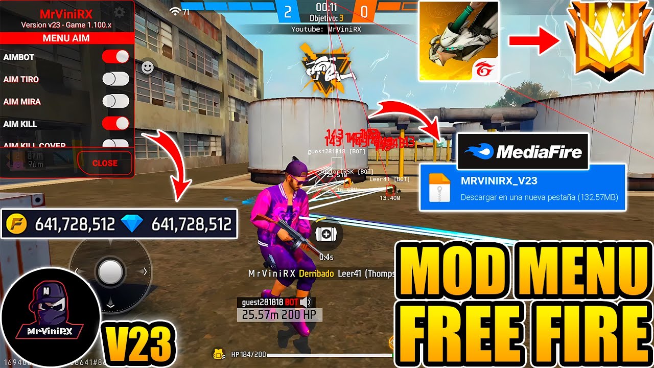 🔥¡ÉPICO! Mod Menu VIP Para Free Fire HEROICO Mediafire 2023😱💎 - YouTube