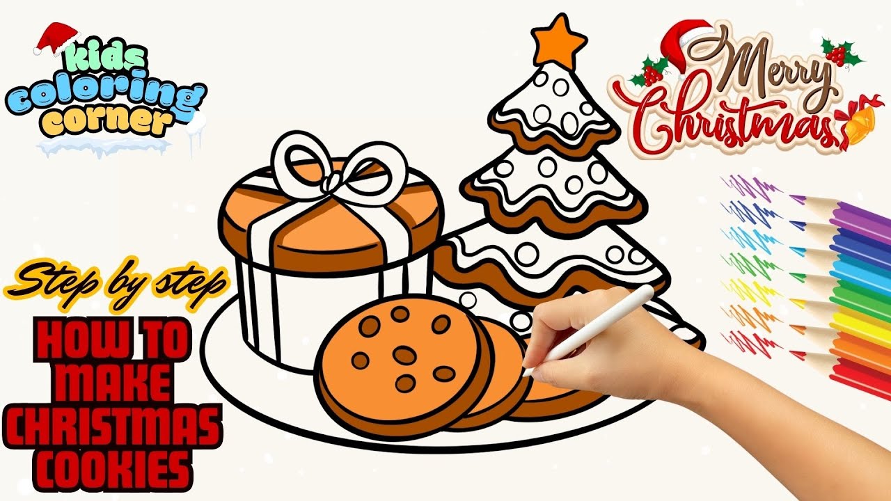 Christmas cookie Drawing and Coloring videos for kids #christmasdrawing ...