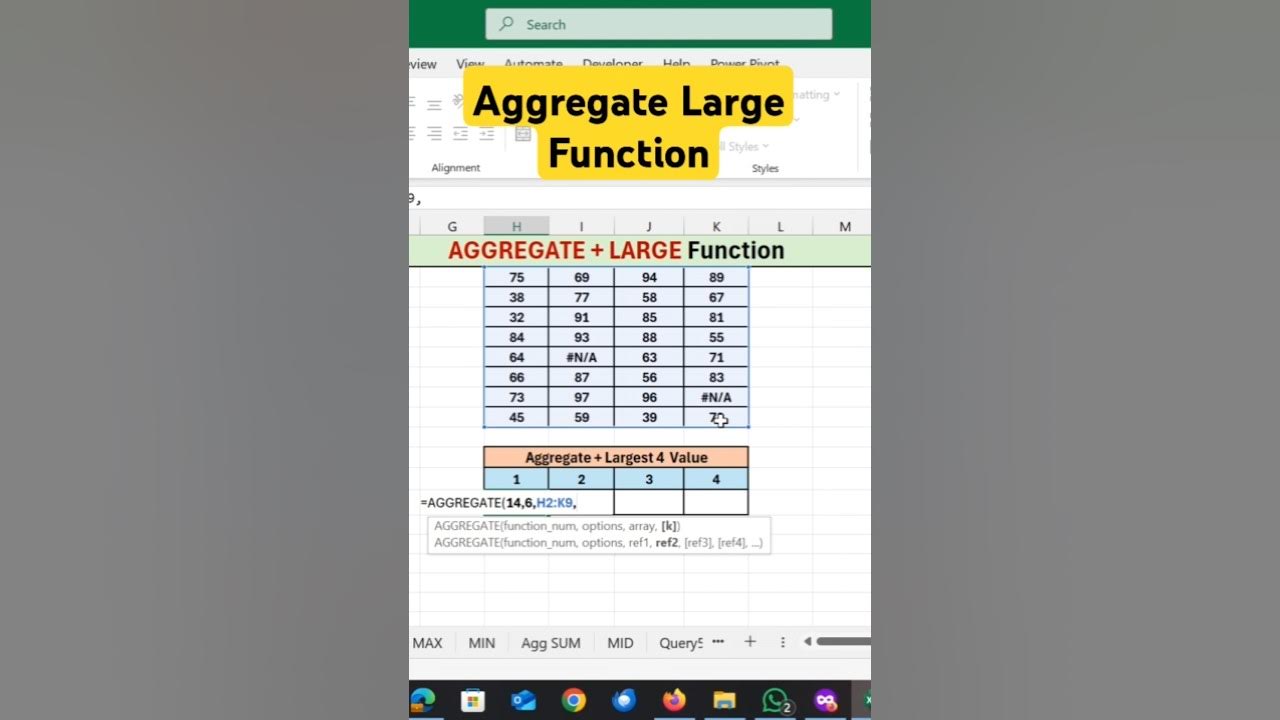Aggregate Function‼️ #excelhacks #excel #exceltips #exceltricks #365 #shortvideo #shorts #short ...