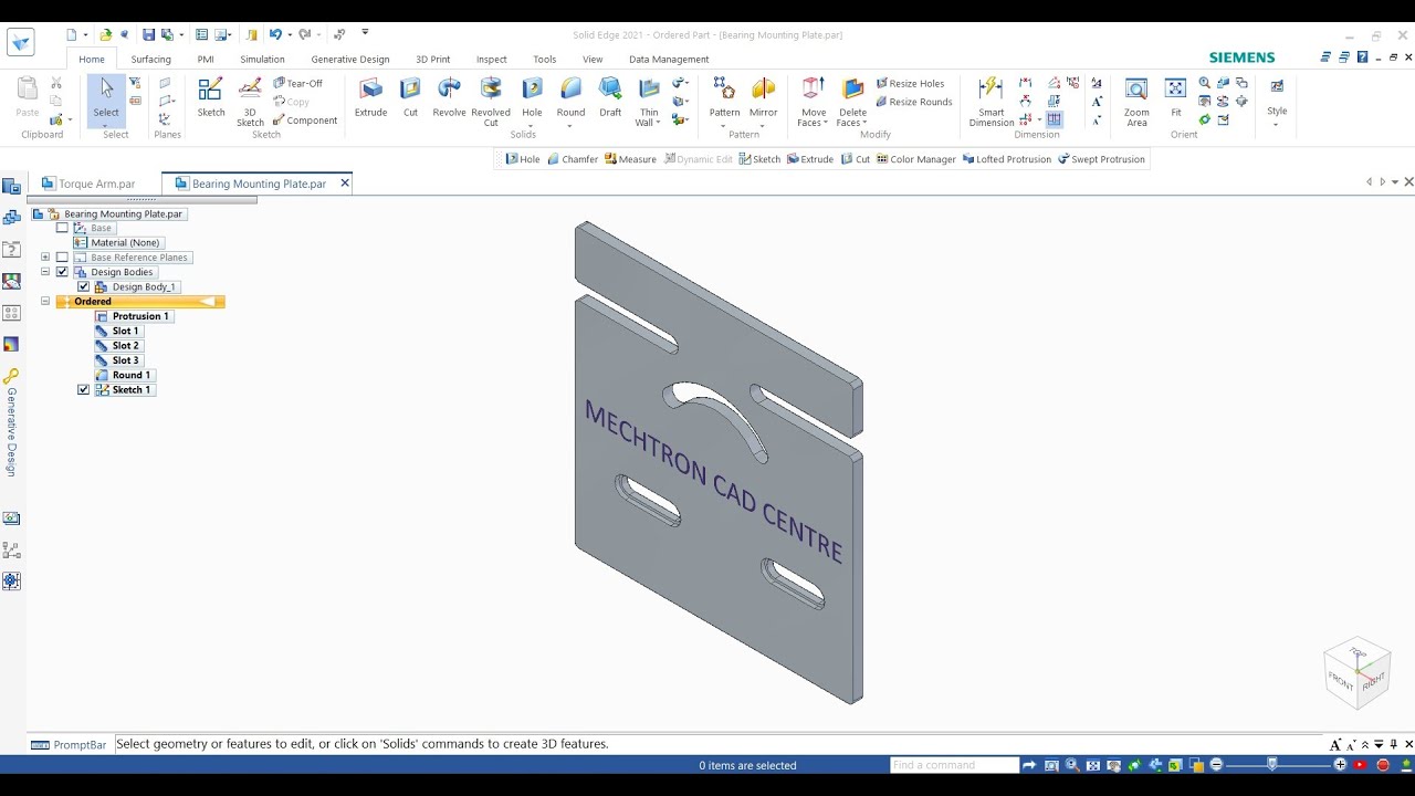 Solid Edge- How to Use Slot (Straight | Angular | Arc | Counterbore ...