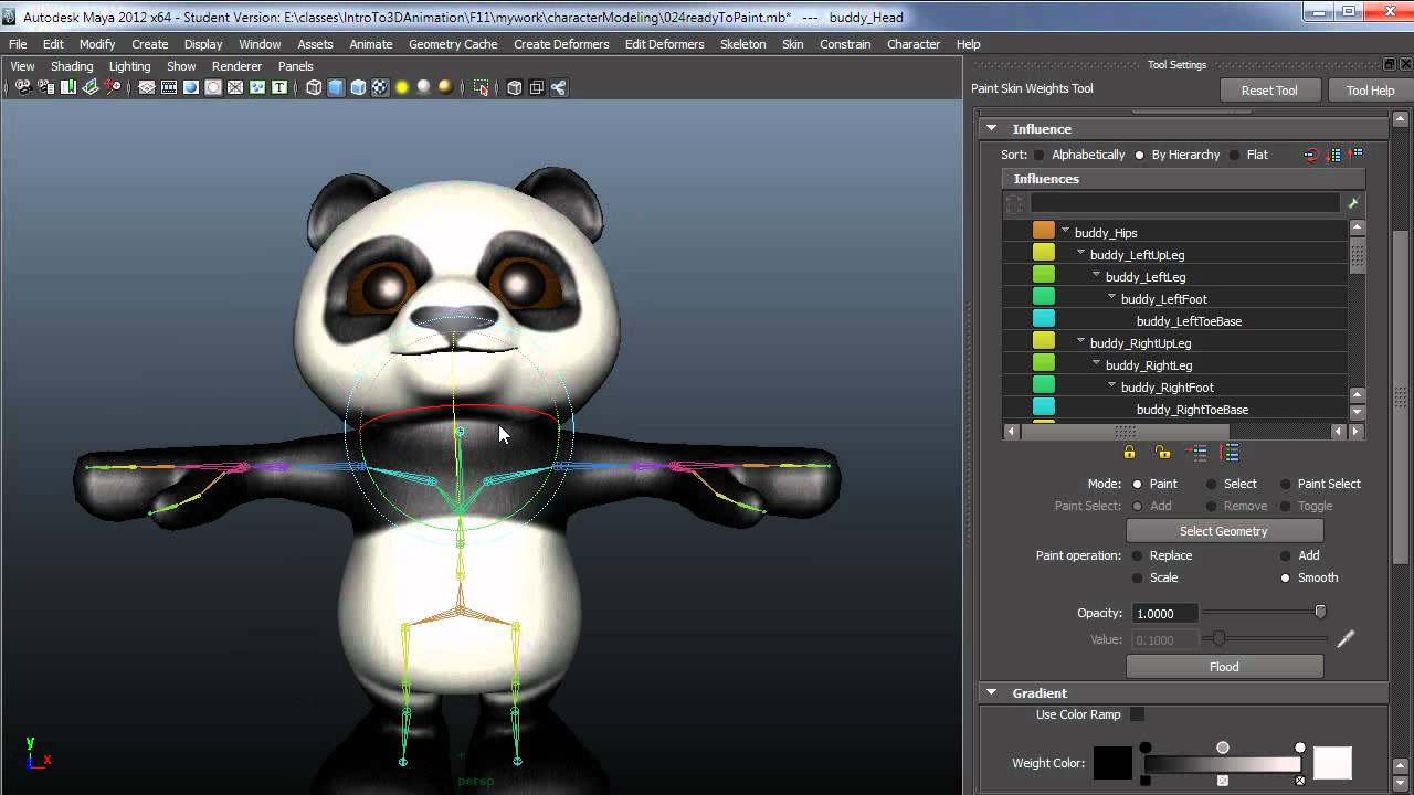 Setting up Human IK in Maya 2012 pt6 Paint Skin Weight Tool And ...