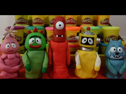 Play-Doh Yo Gabba Gabba Surprise Eggs with Shopkins and Frozen Fashems ...